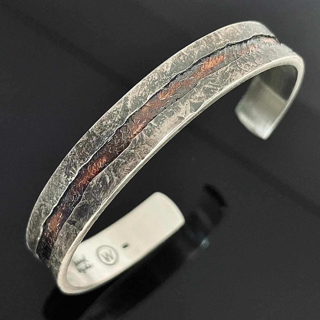 Silver Copper Unique Bracelet, Handmade Rustic Men's Bracelet, Men Cuff ...