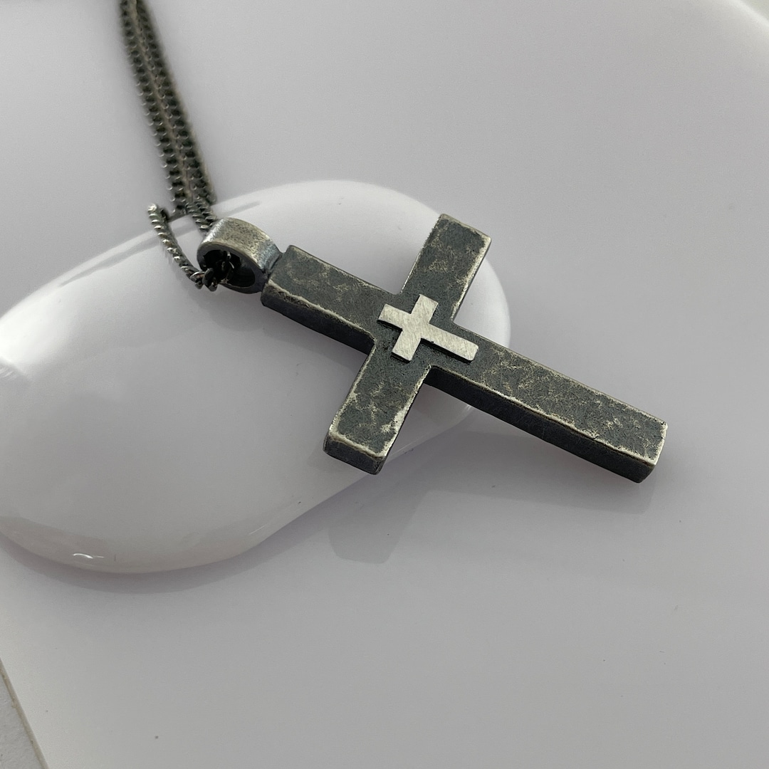 Men's Cross Pendant, Religious Mens Pendant, Spiritual Necklace ...