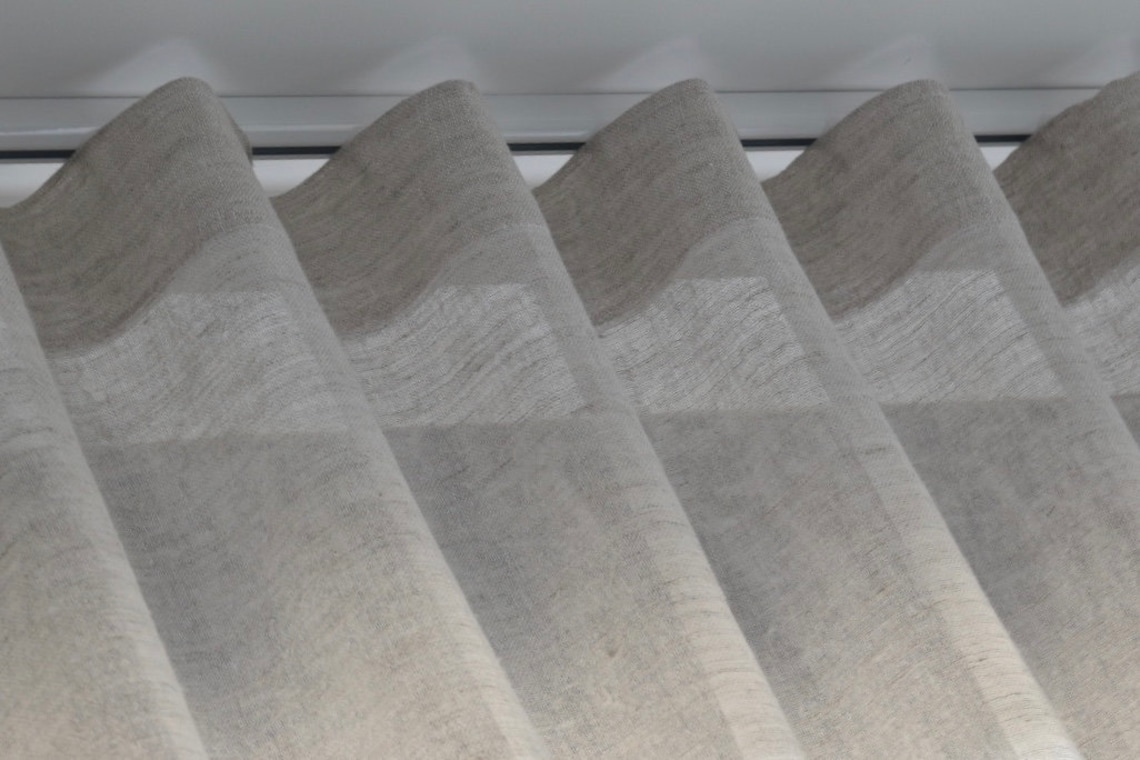 Pair of Sheer Wave-effect Linen Curtains 'neringa' / - Etsy