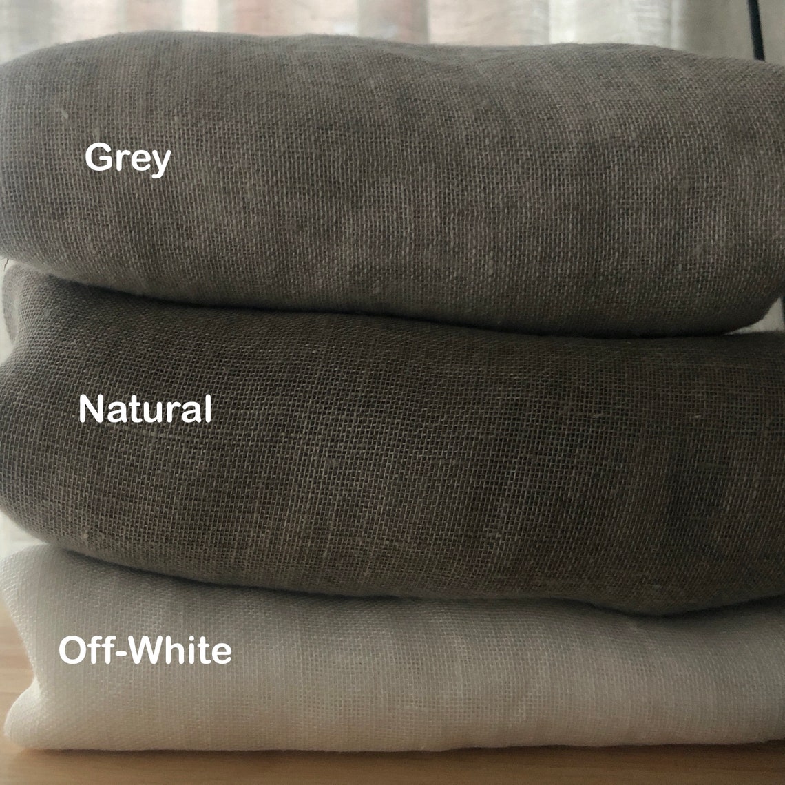 Pair of Sheer Wave-effect Linen Curtains 'neringa' / - Etsy