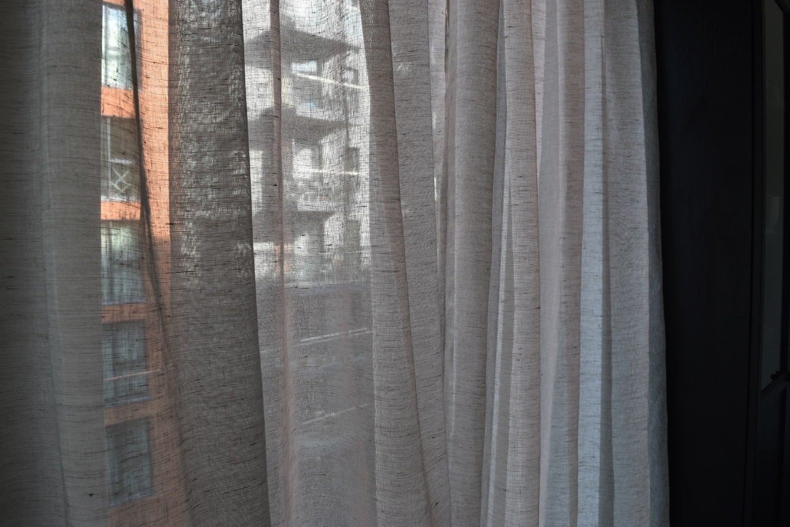 Pair of Sheer Wave-effect Linen Curtains 'neringa' / - Etsy UK