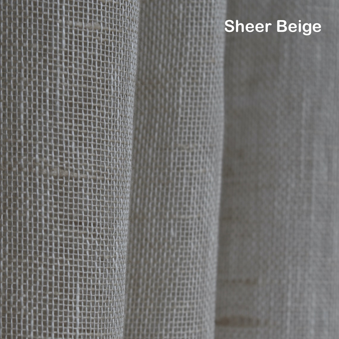 Pair of Sheer Wave-effect Linen Curtains 'neringa' / - Etsy