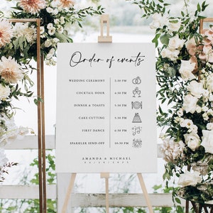 Minimalist Order of Events Sign Order of Events Wedding Sign - Etsy UK