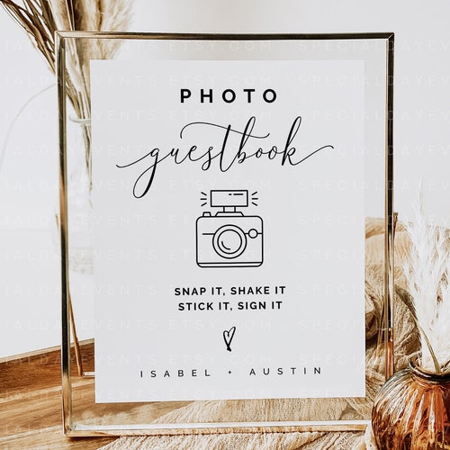 Wedding Guest Book Sign Template Printable Wedding Guestbook - Etsy
