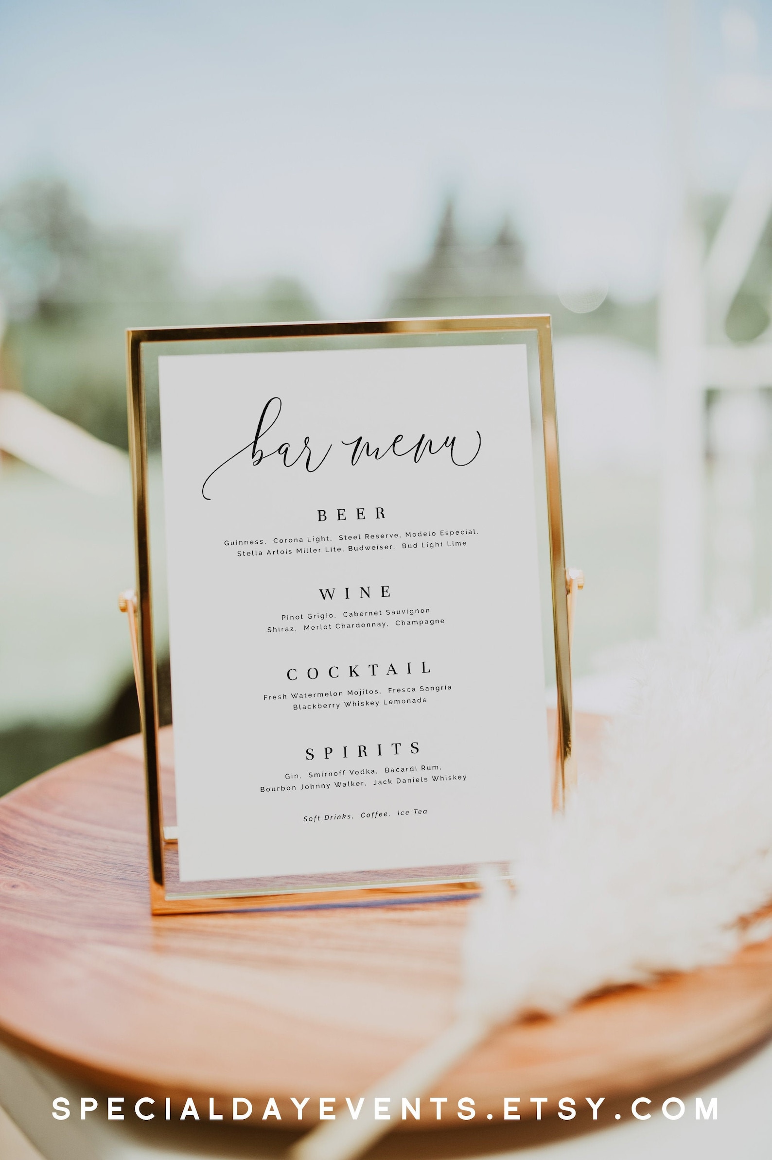 Bar Menu Bar Menu Template Bar Menu Wedding Bar Menu | Etsy