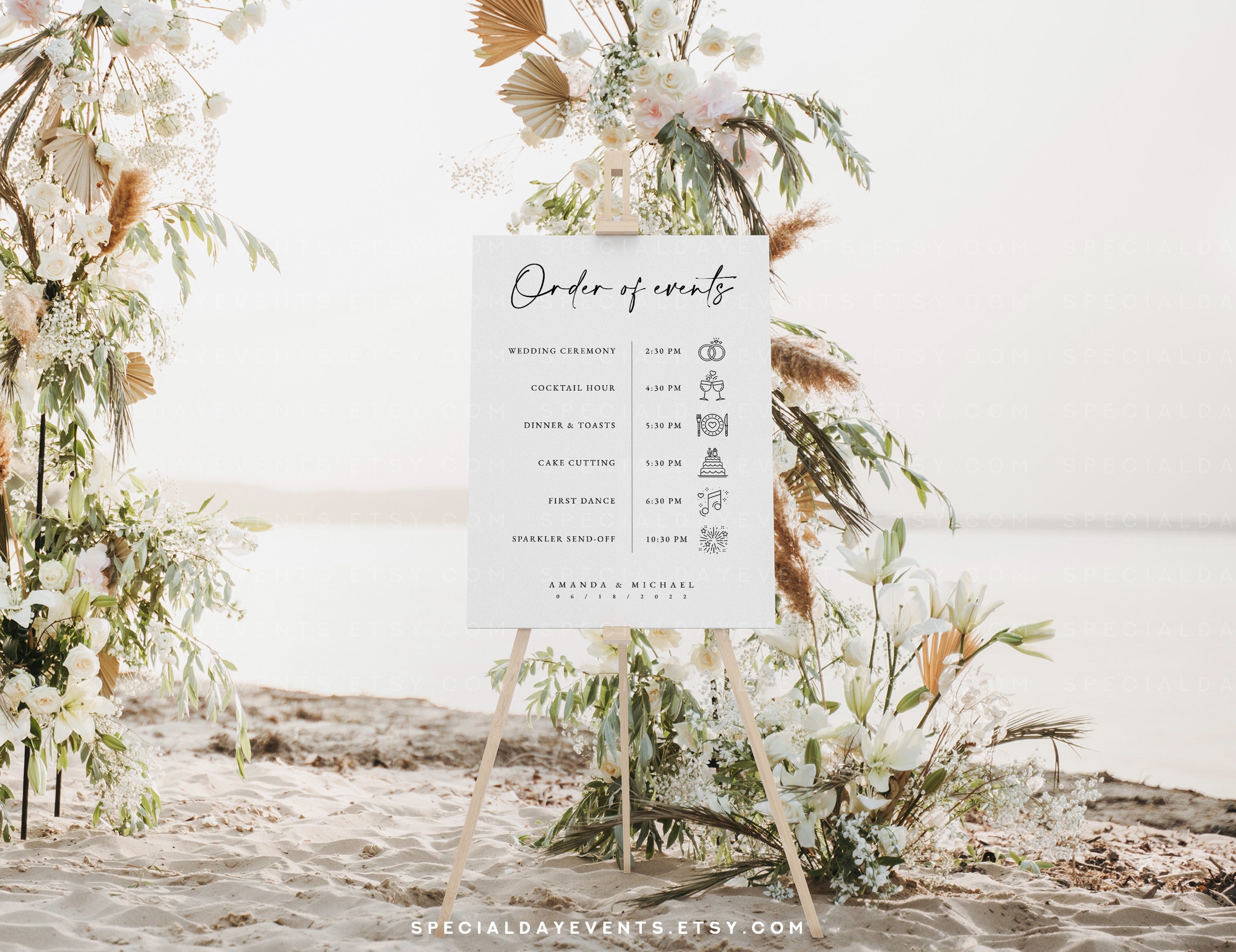 Minimalist Order of Events Sign Order of Events Wedding Sign - Etsy