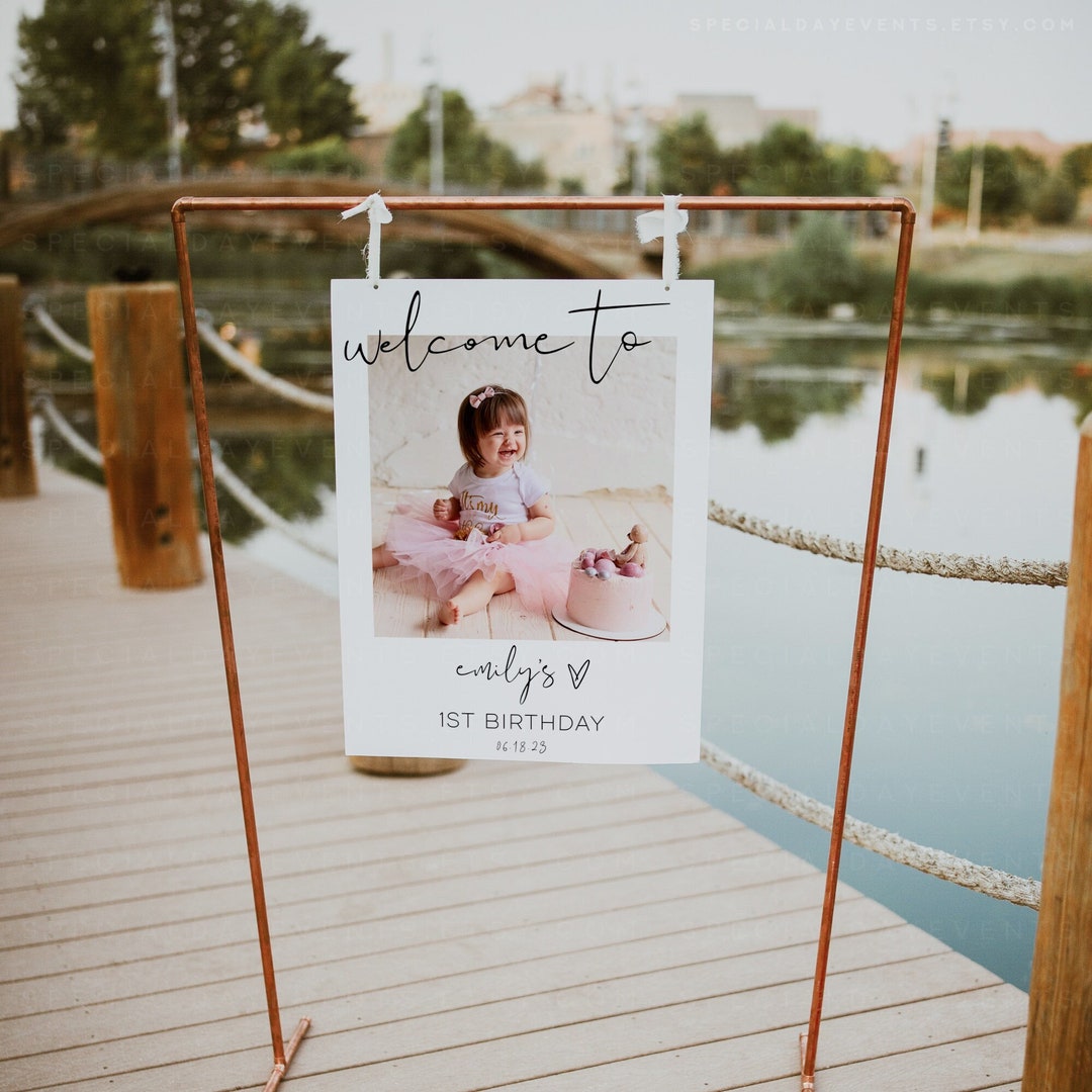 First Birthday Sign, Photo Birthday Sign, Birthday Sign Printable ...