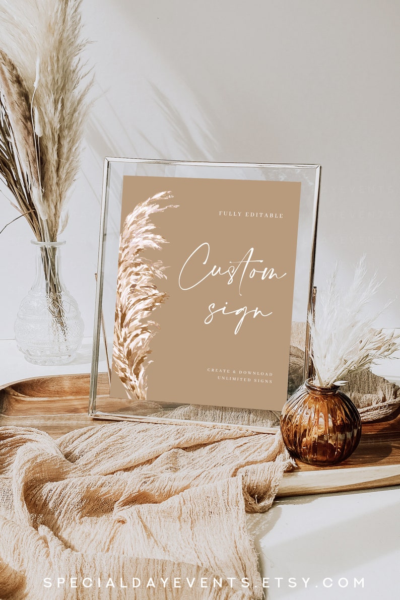 Boho Custom Sign Template Wedding Signage Template Wedding - Etsy