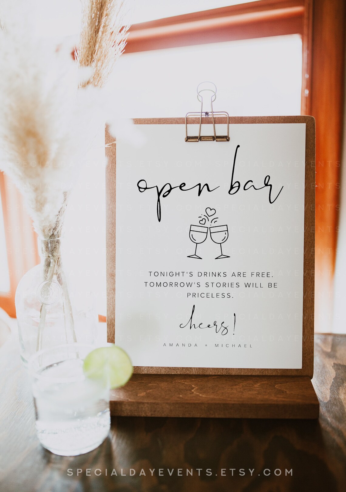 Minimalist Open Bar Sign Open Bar Wedding Sign Open Bar on - Etsy