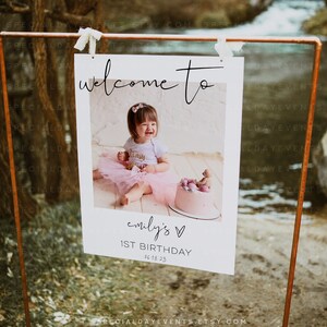 First Birthday Sign, Photo Birthday Sign, Birthday Sign Printable ...