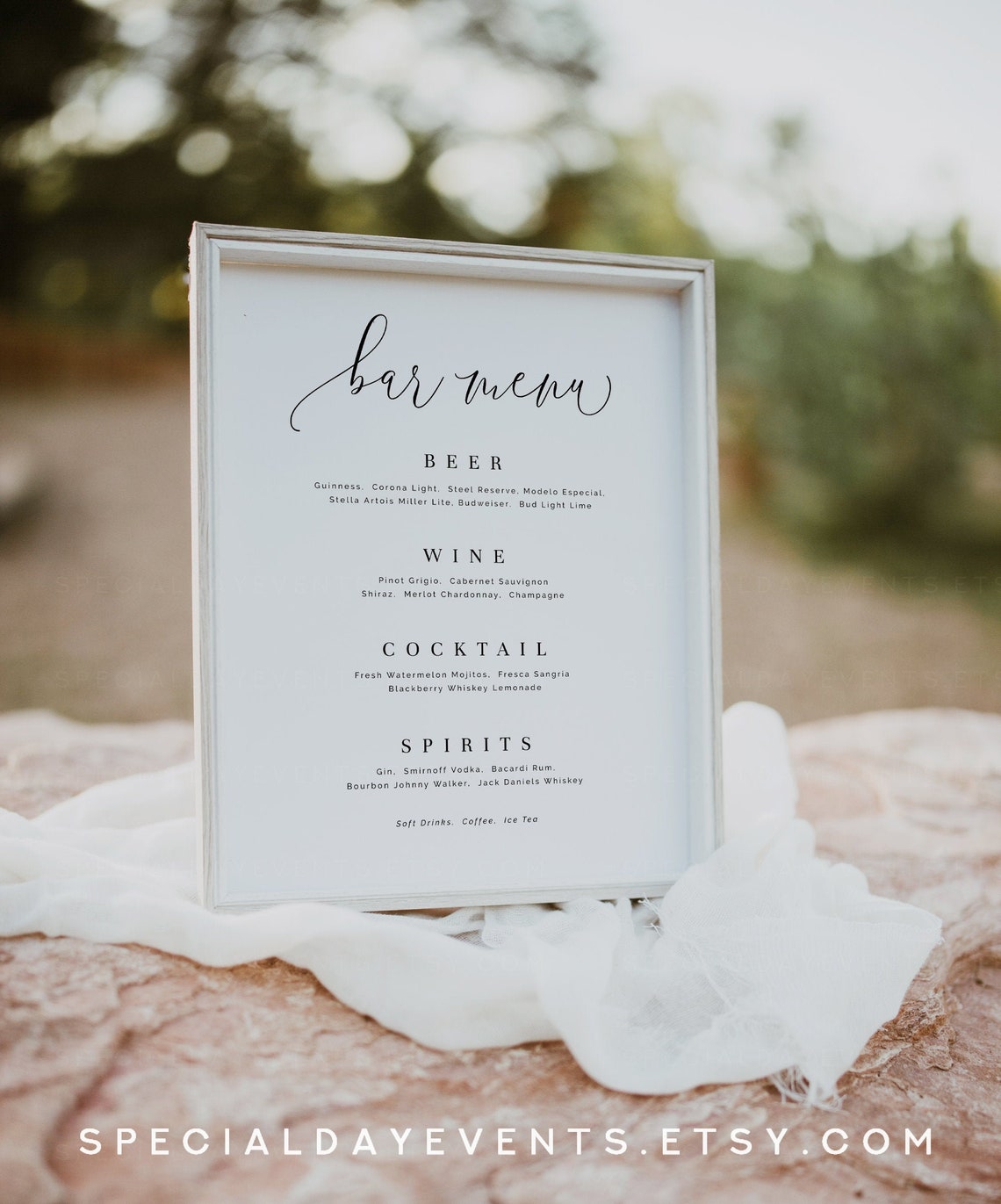 Bar Menu Bar Menu Template Bar Menu Wedding Bar Menu | Etsy