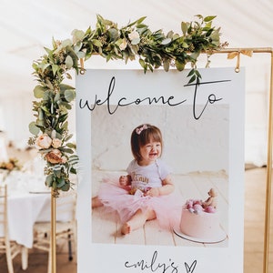 First Birthday Sign, Photo Birthday Sign, Birthday Sign Printable ...