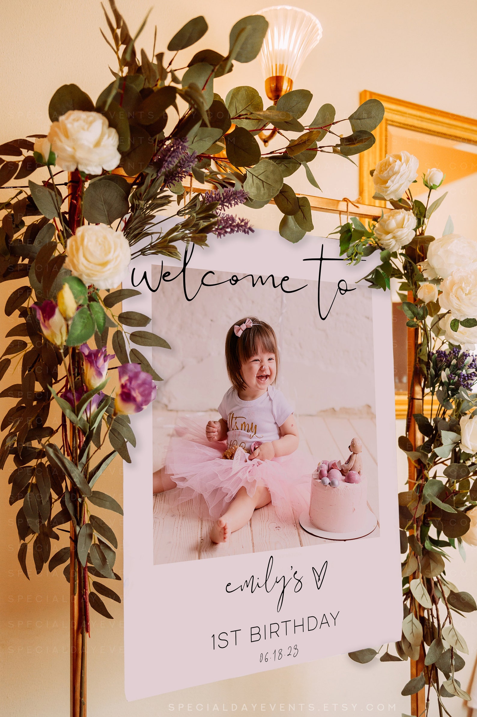 First Birthday Sign, Photo Birthday Sign, Birthday Sign Printable ...