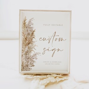 Boho Custom Sign Template Wedding Signage Template Wedding | Etsy