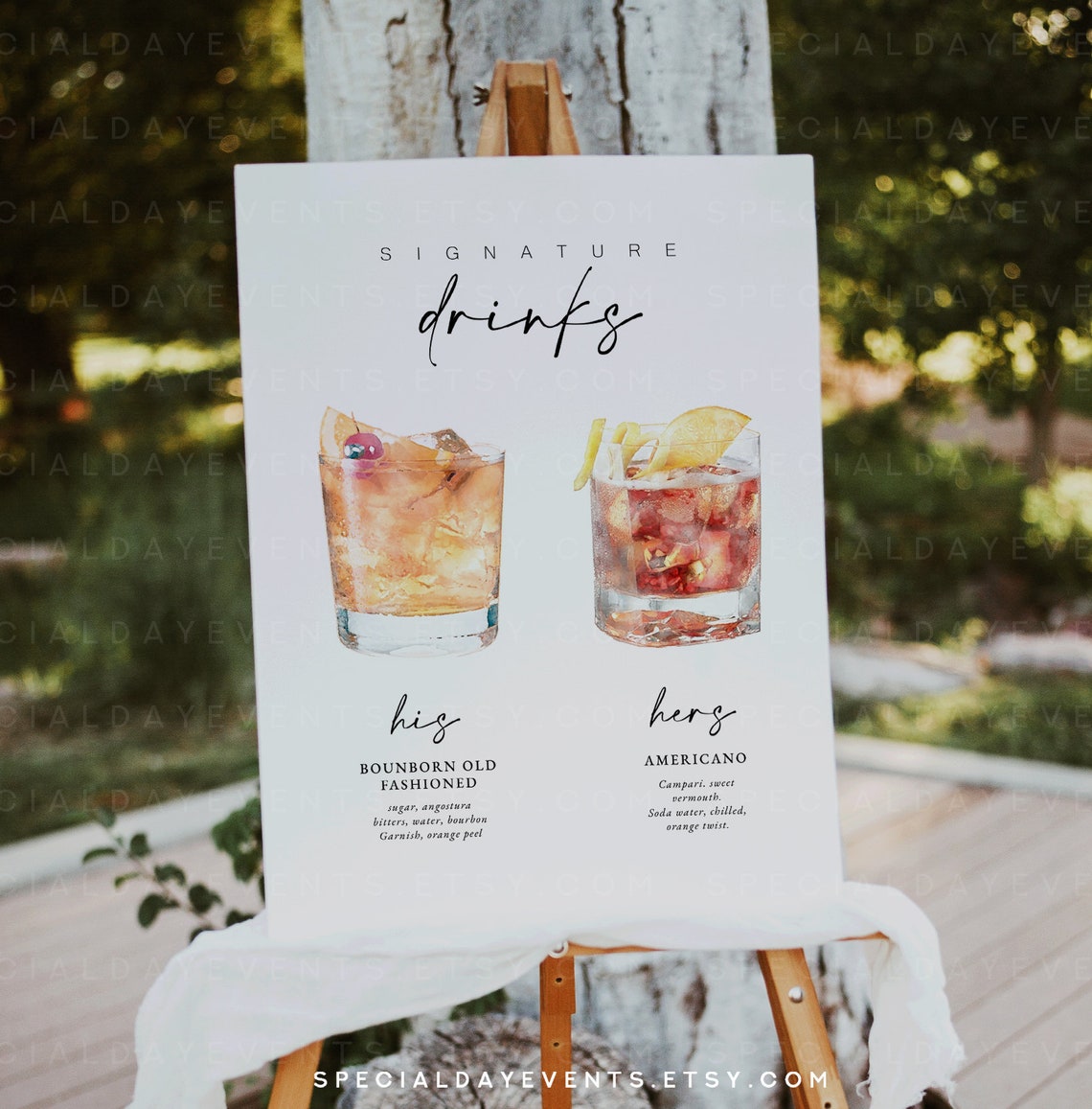 Signature Drink Sign Wedding Signature Drink Sign Cocktail - Etsy