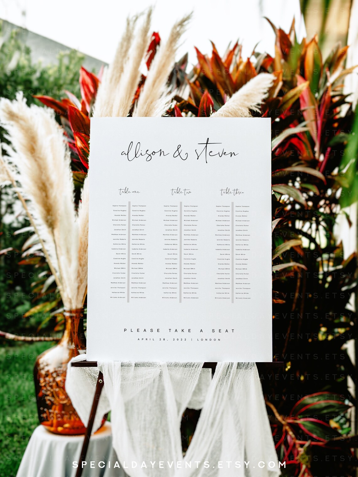 Long Table Seating Chart Seating Chart Template Seating - Etsy