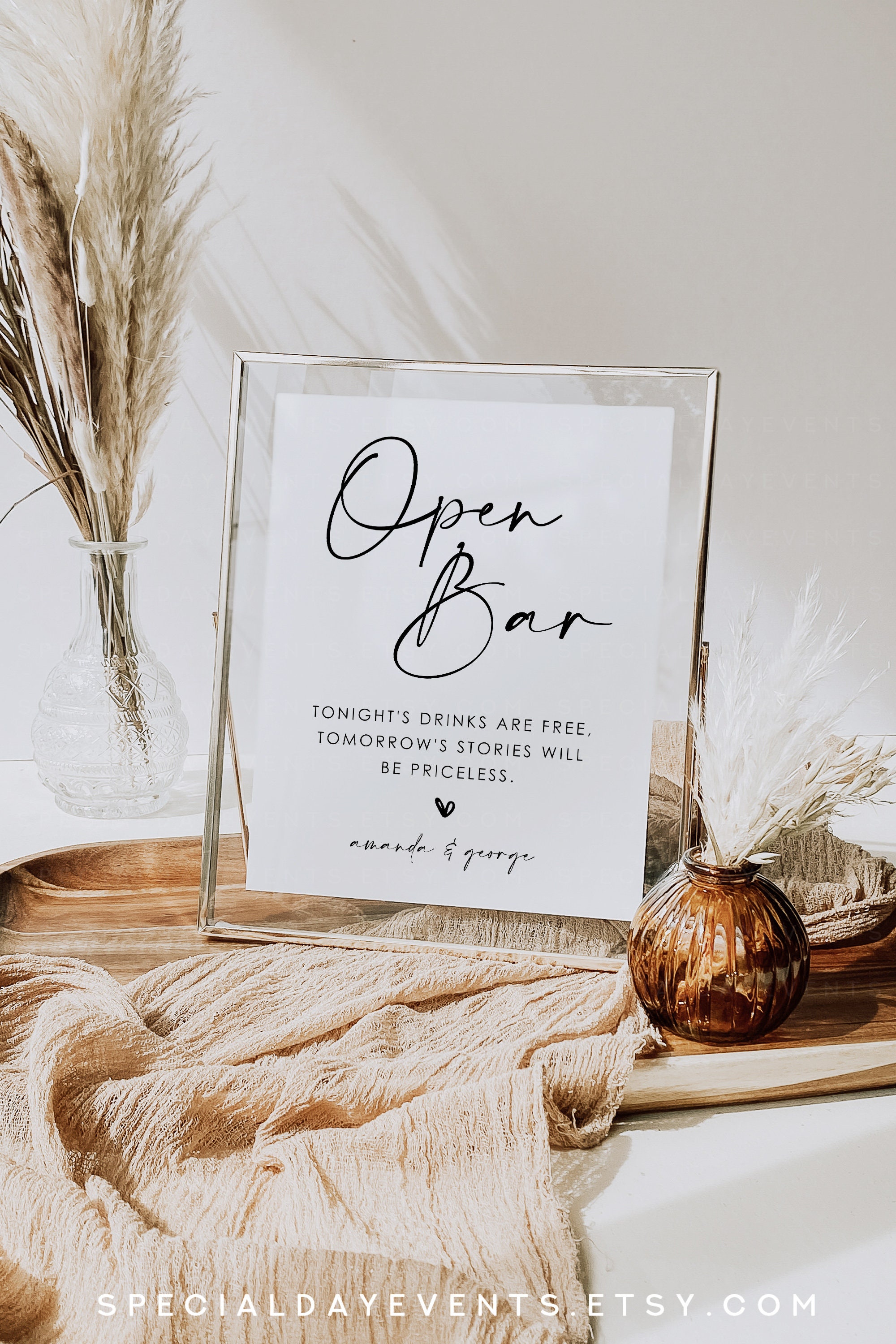 Open Bar Sign Open Bar Sign Wedding Open Bar Sign Template - Etsy