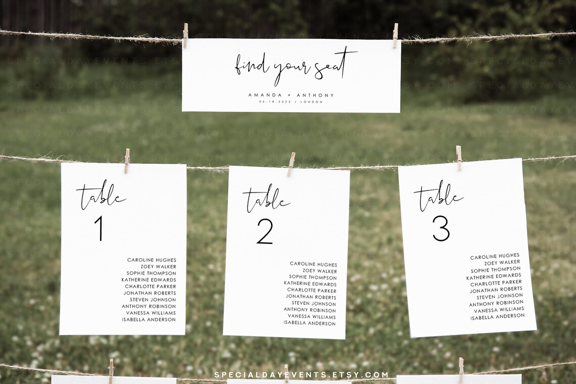 Seating Cards Seating Plan Seating Plan Template Seating - Etsy