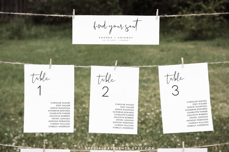 Seating Cards Seating Plan Seating Plan Template Seating - Etsy