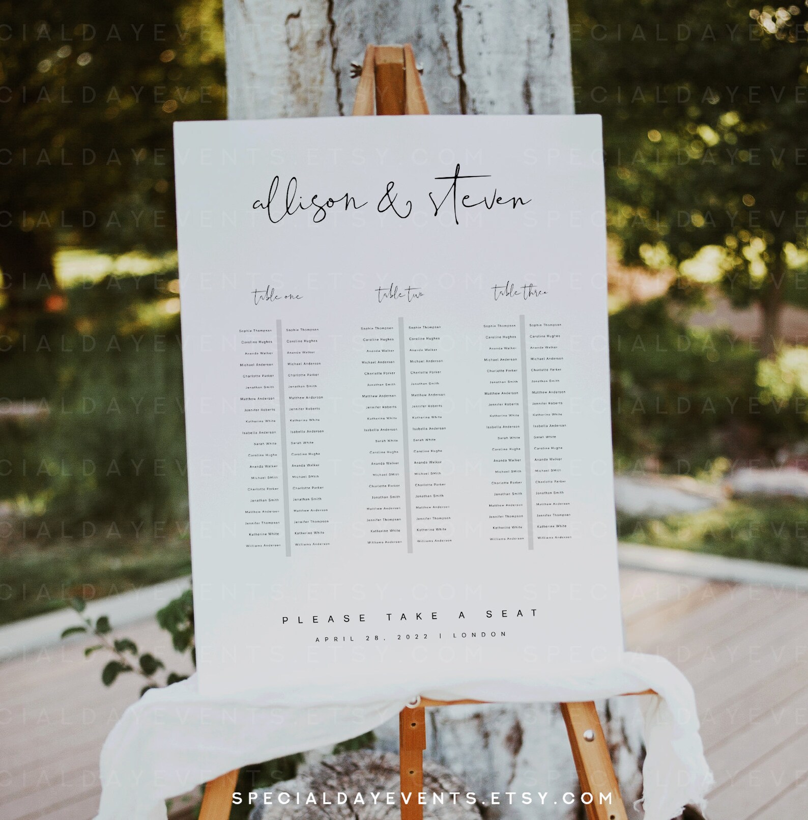 Long Table Seating Chart Seating Chart Template Seating - Etsy