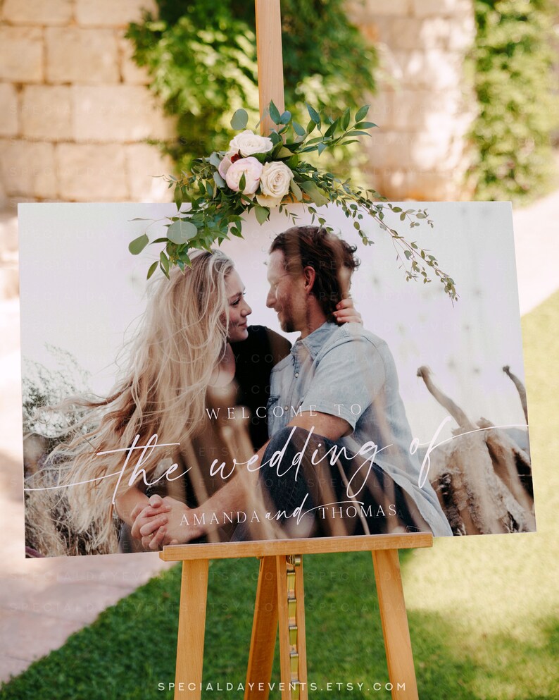 Photo Wedding Welcome Sign Welcome Sign With Photo Welcome - Etsy