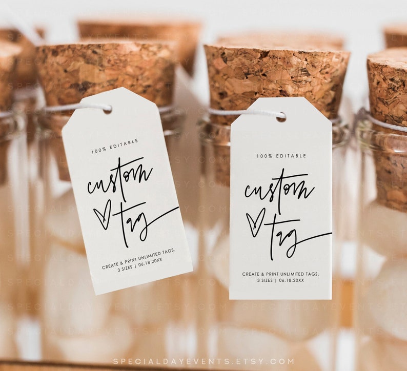 Custom Tags Custom Tags Template Thank You Tags Wedding - Etsy