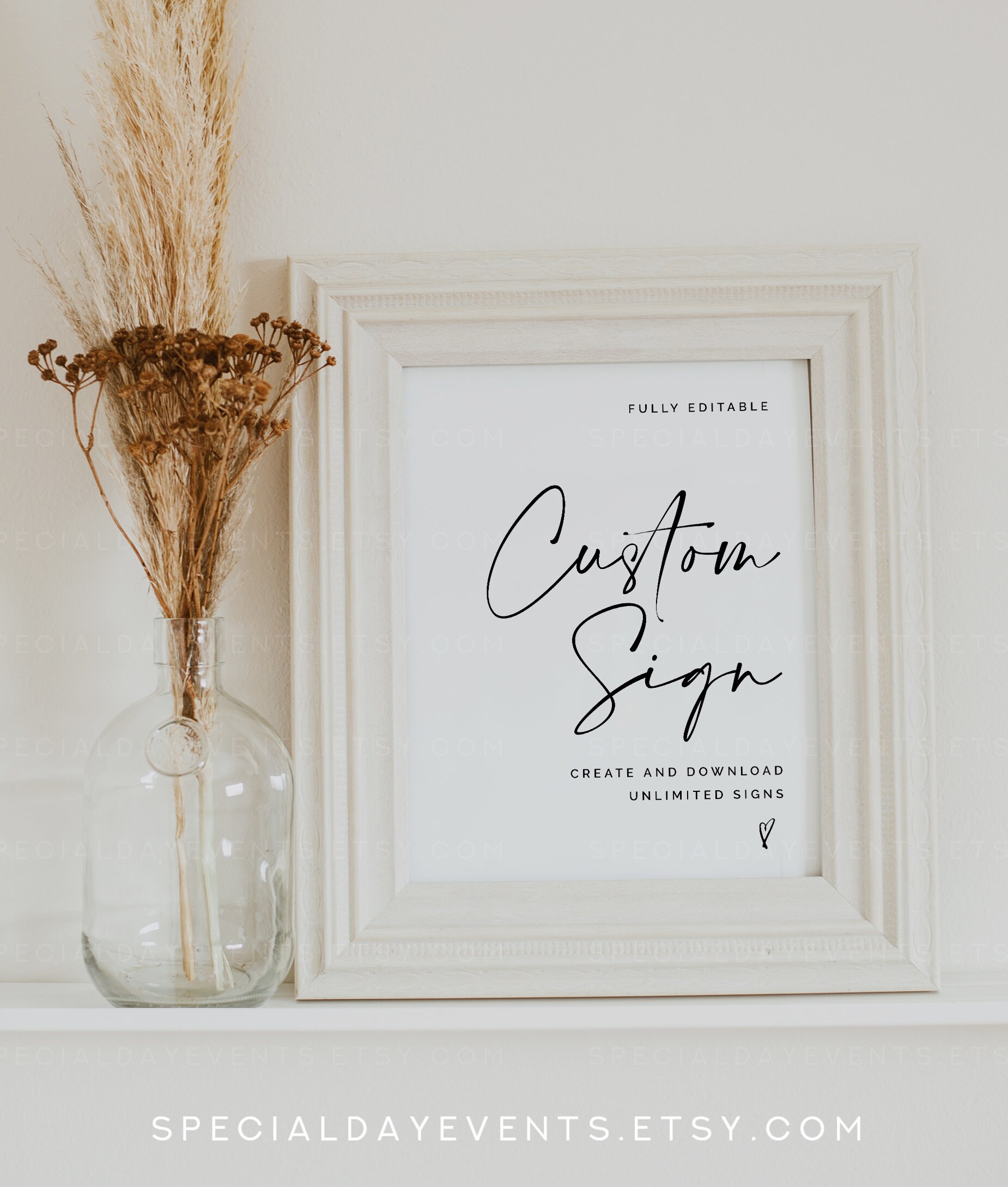 Custom Wedding Sign Template Wedding Signage Template | Etsy