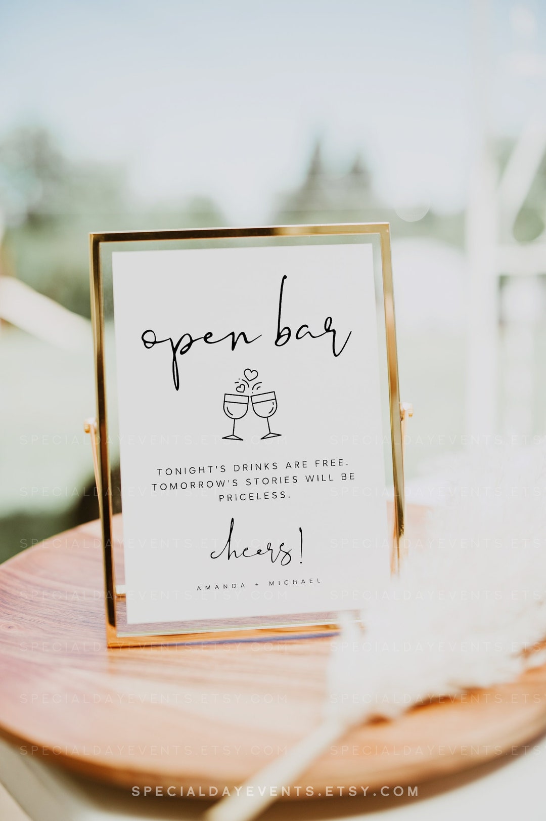Minimalist Open Bar Sign Open Bar Wedding Sign Open Bar on - Etsy