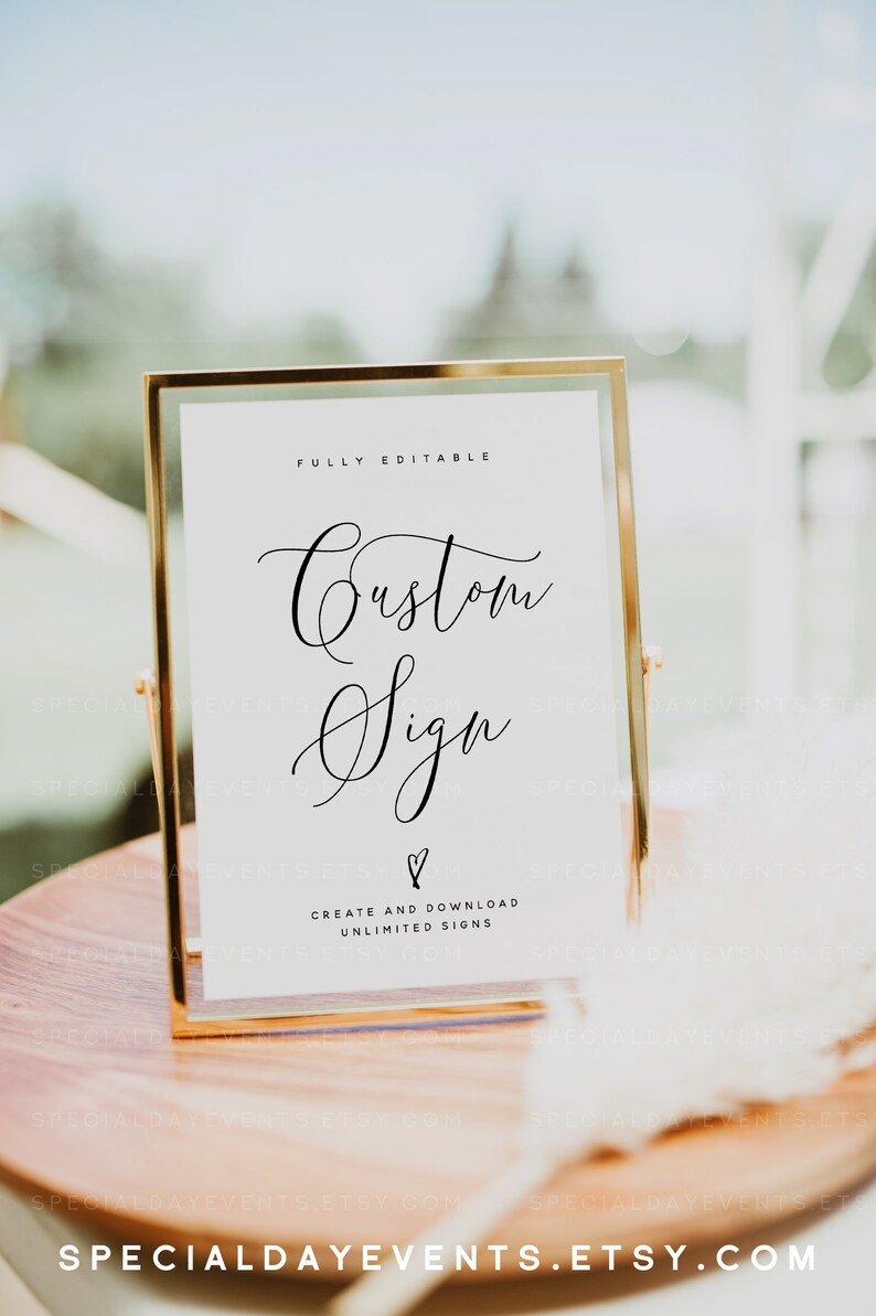 Custom Sign Template Wedding Signage Template Wedding Sign - Etsy