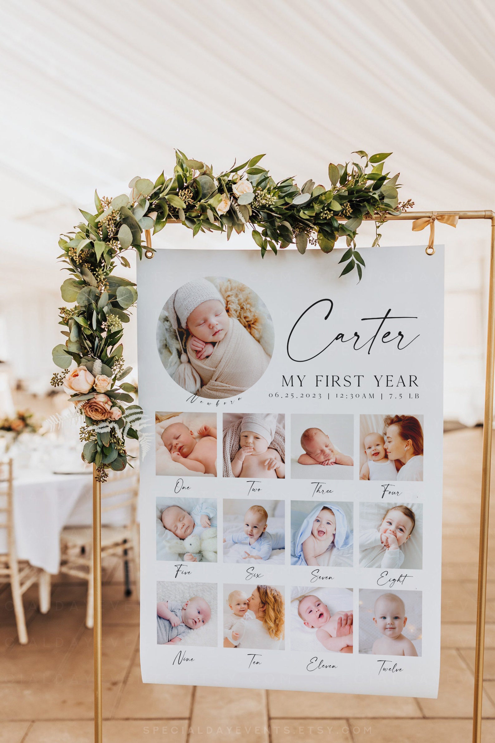 First Birthday Sign, Photo Milestone Birthday Sign, Milestone Birthday ...
