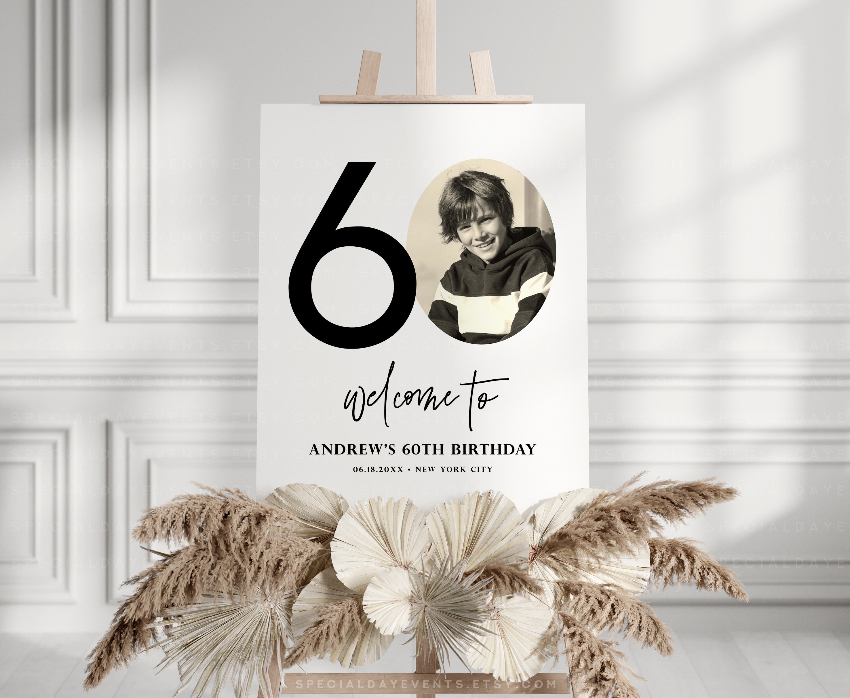 60th Birthday Sign Birthday Sign Template Birthday Welcome - Etsy