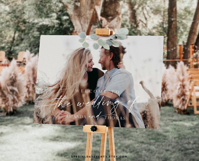 Photo Wedding Welcome Sign Welcome Sign With Photo Welcome - Etsy