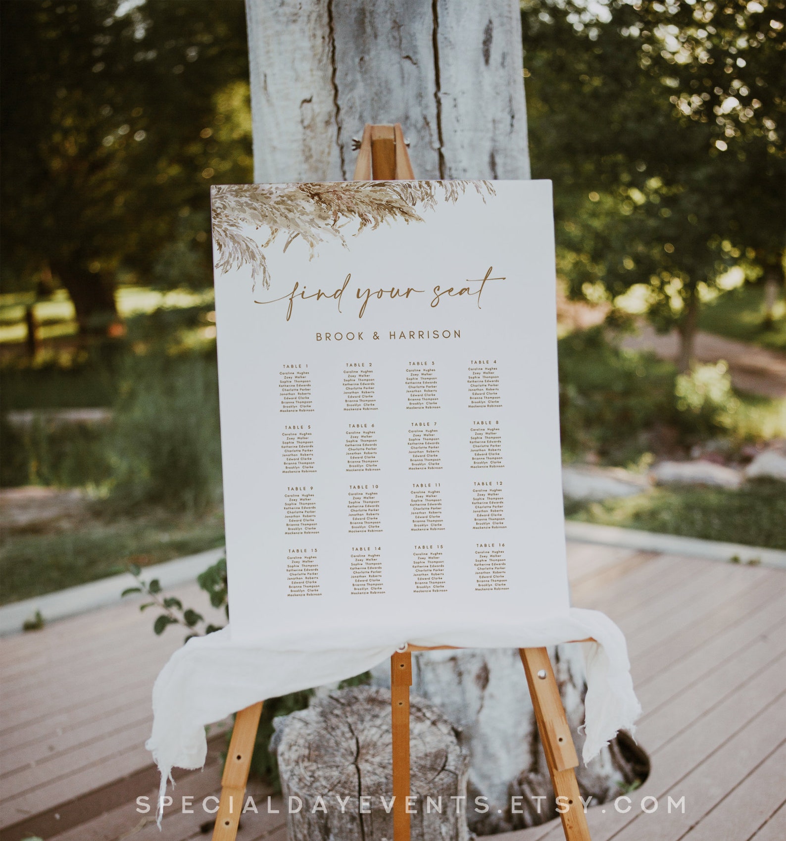Boho Wedding Seating Chart Minimalist Seating Chart Template - Etsy