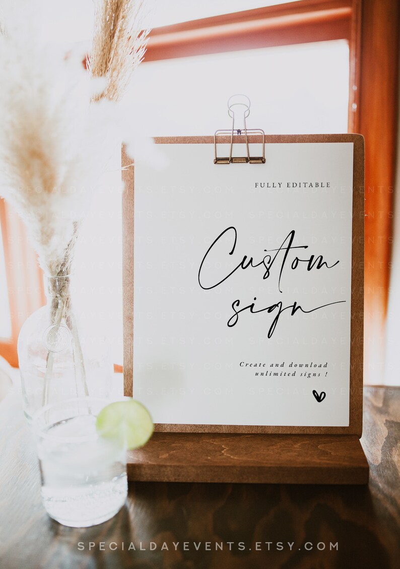 Custom Wedding Sign Template Wedding Signage Template - Etsy