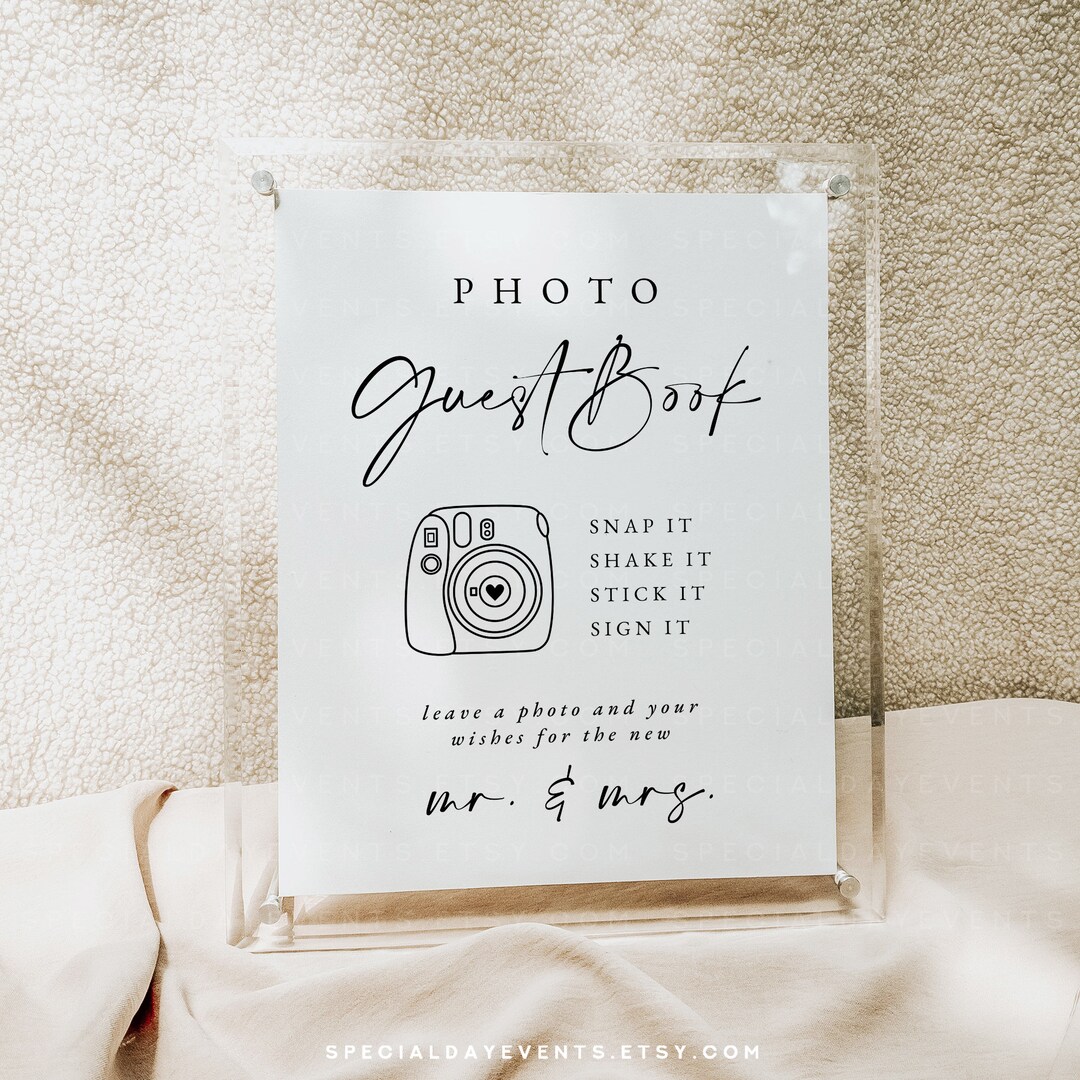 Photo Guestbook Sign Photo Booth Sign Photo Guest Book Sign - Etsy