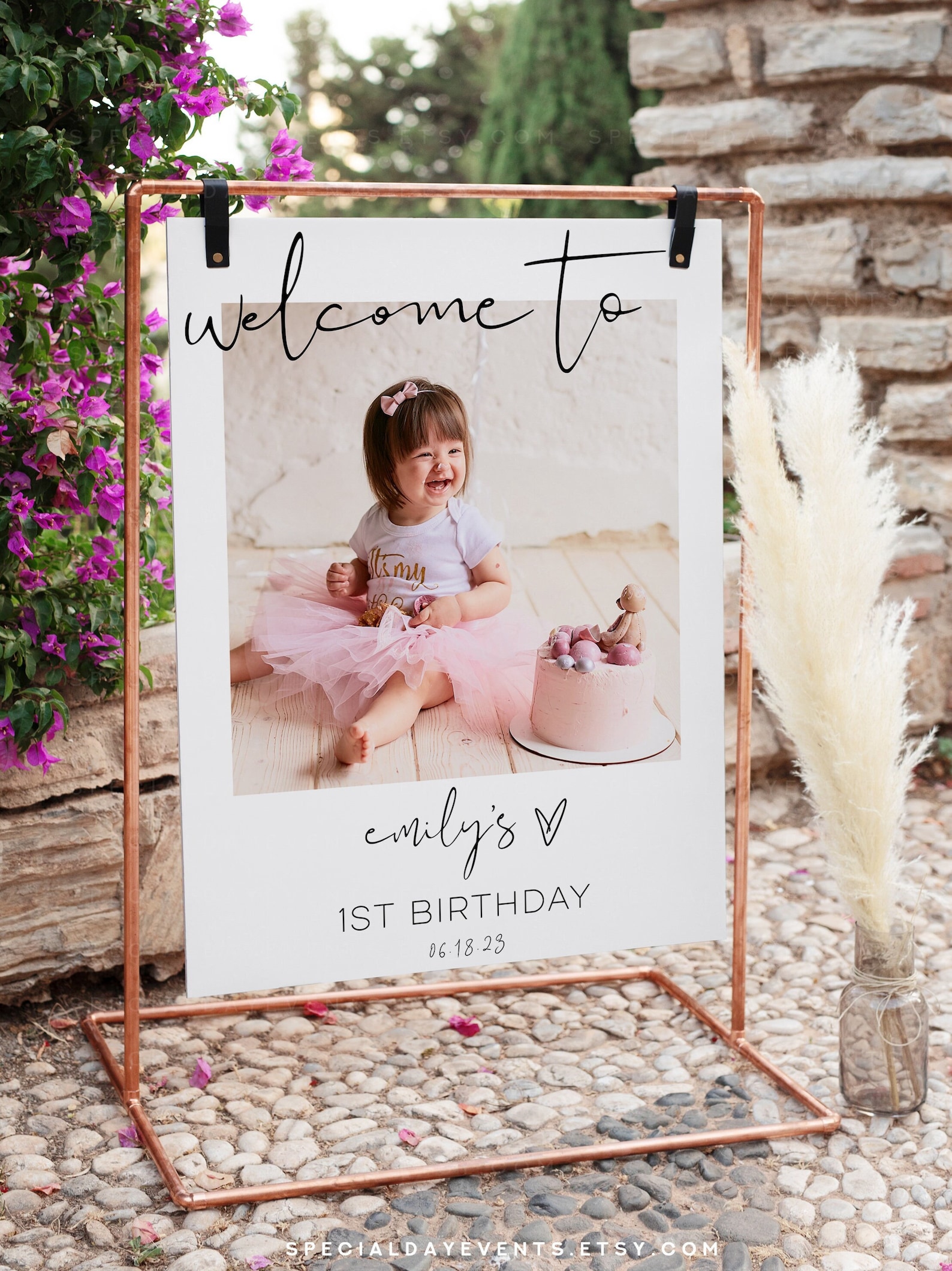 First Birthday Sign, Photo Birthday Sign, Birthday Sign Printable ...