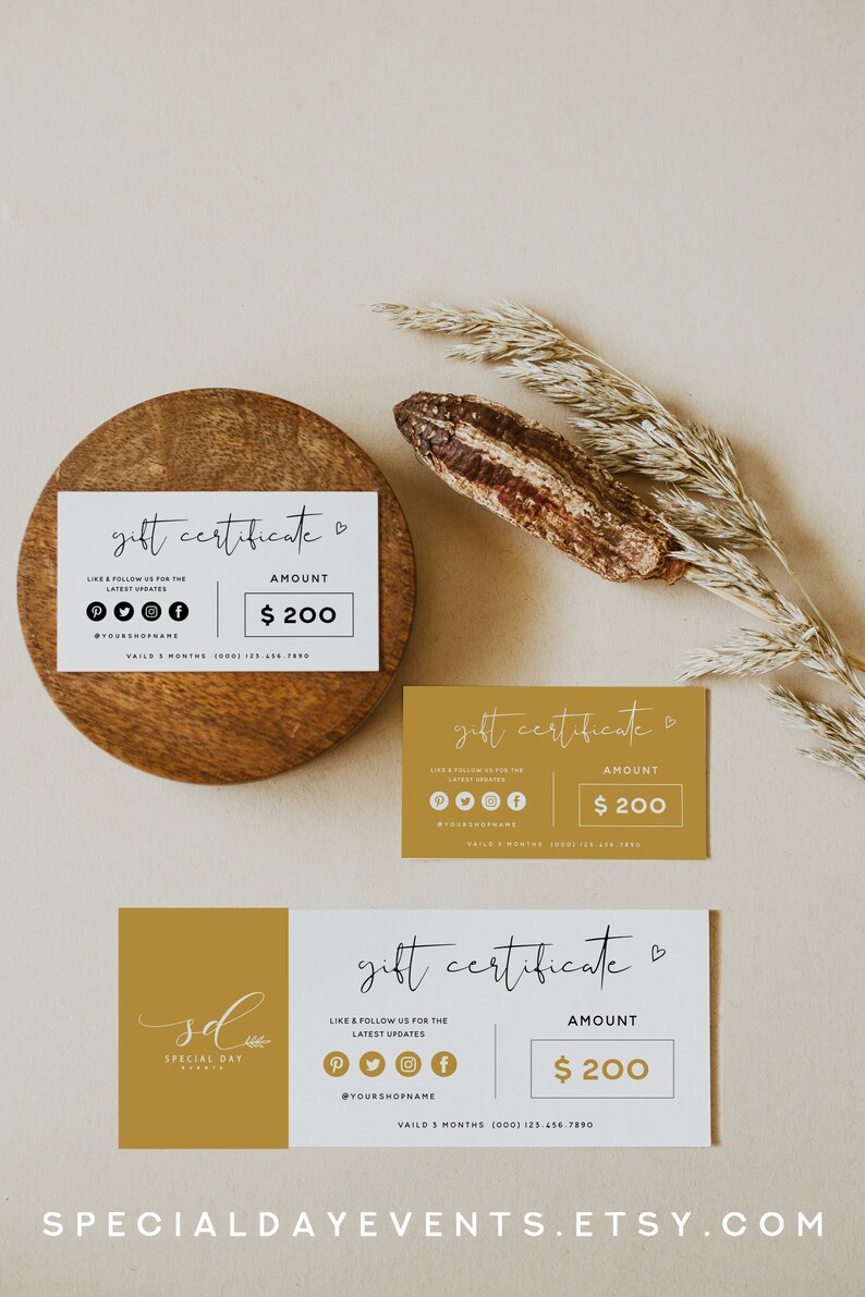 Minimalist Gift Certificate Template Gift Certificate - Etsy