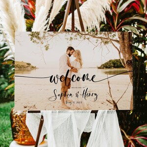 Photo Wedding Welcome Sign Welcome Sign With Photo Welcome - Etsy