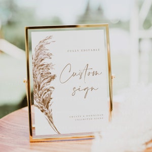 Boho Custom Sign Template, Wedding Signage Template, Wedding Sign ...