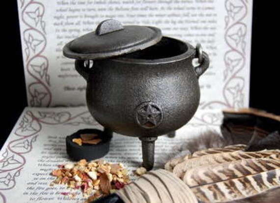 Cast Iron Mini Cauldron With Lid/burner - Etsy
