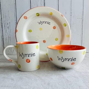 Personalised Spotty Dotty Dinner Set - Etsy