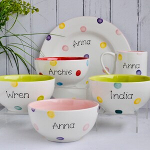 Personalised Spotty Dotty Dinner Set - Etsy