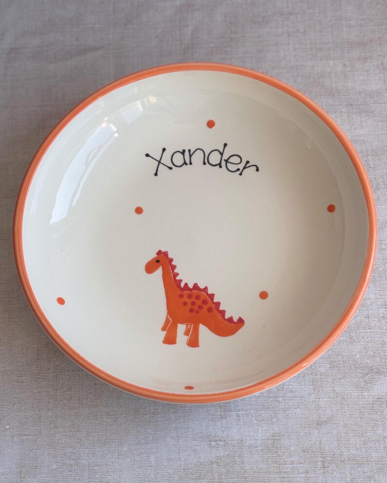 Personalised Dinosaur Pasta Bowl/ Plate - Etsy