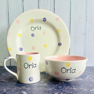 Personalised Spotty Dotty Dinner Set - Etsy