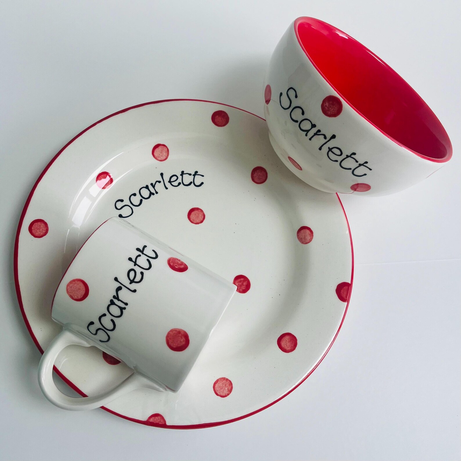 Personalised Spotty Dotty Dinner Set - Etsy
