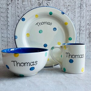 Personalised Spotty Dotty Dinner Set - Etsy