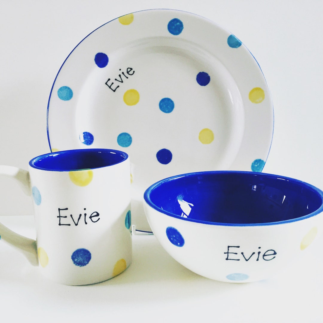 Personalised Spotty Dotty Breakfast Set - Etsy Denmark
