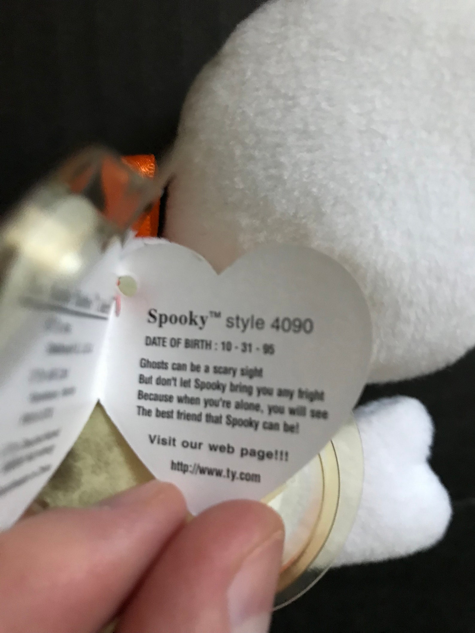 Vintage Halloween TY Beanie Baby Spooky the Ghost Rare With - Etsy