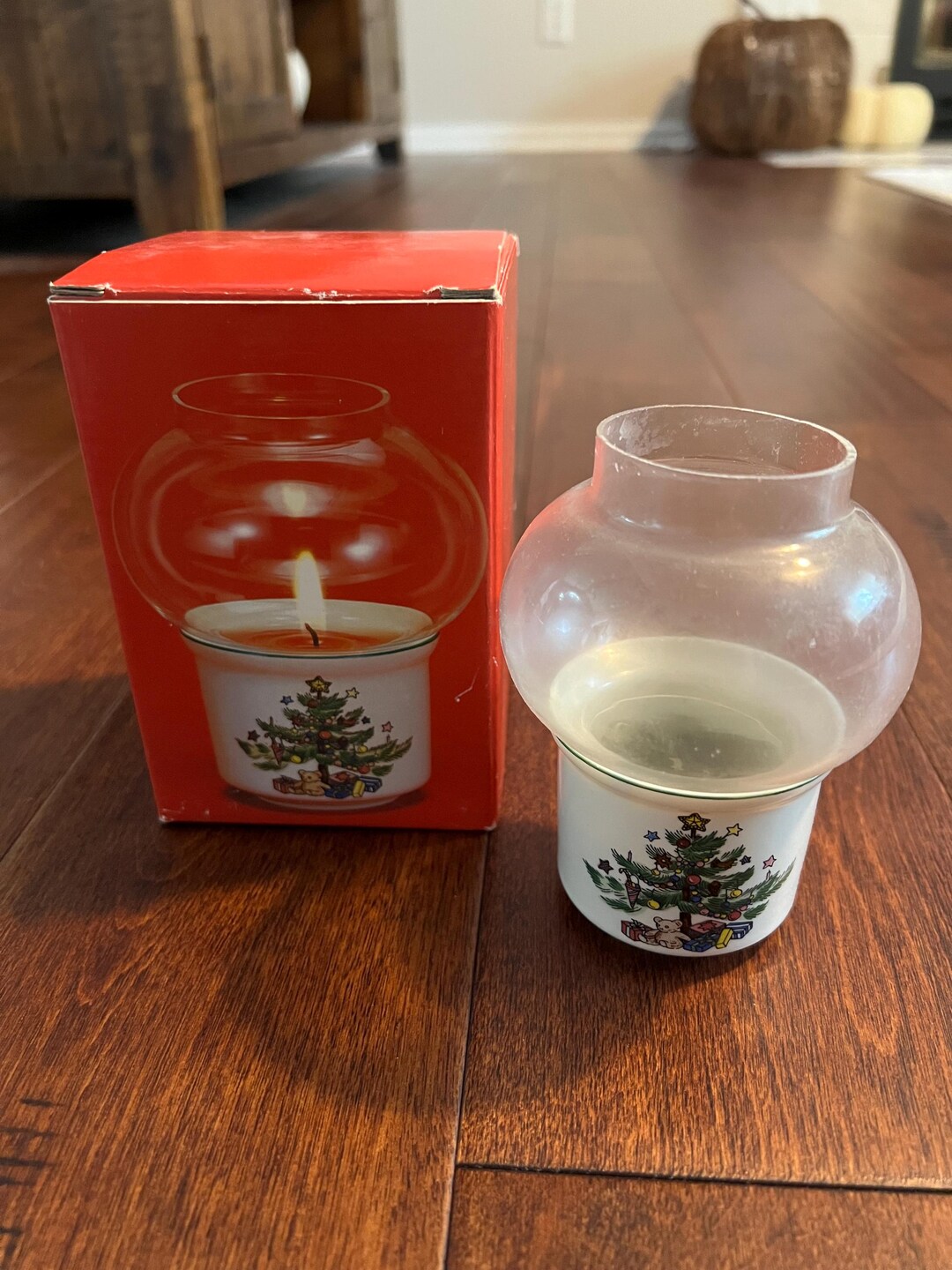 Vintage Christmas Christmastime Nikko Porcelain Hurricane Lamp ...