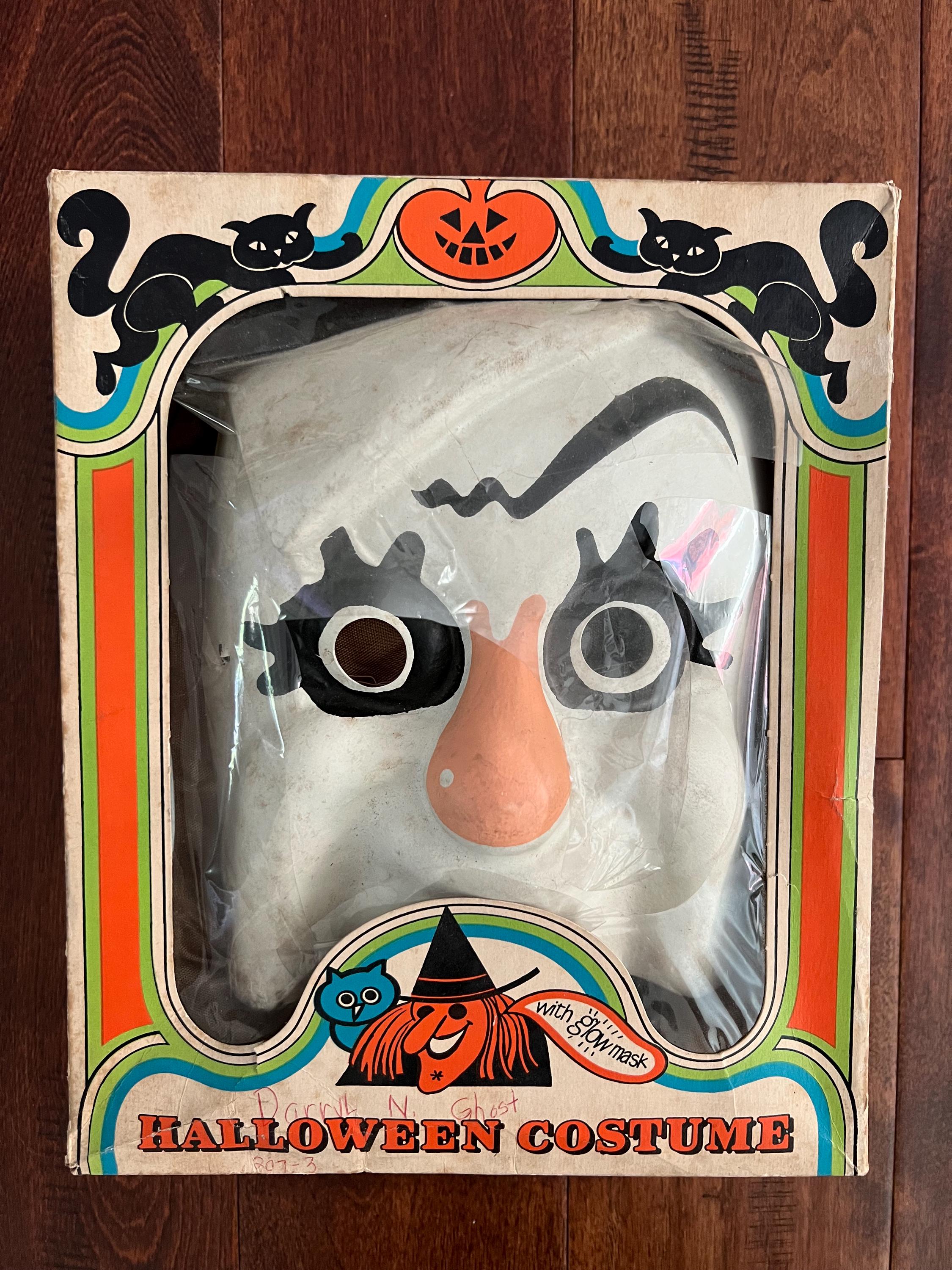Vintage Halloween Ghost Costume With Glow Mask 1960’s - 1970’s Large ...
